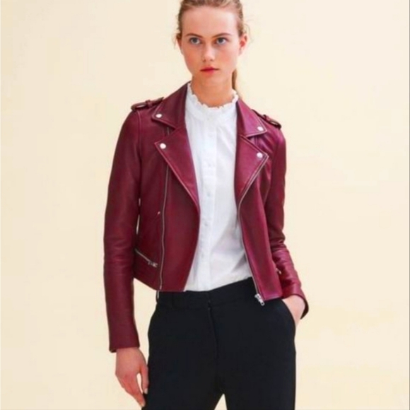 Maje | Jackets & Coats | Maje Leather Jacket Size 38 | Poshmark